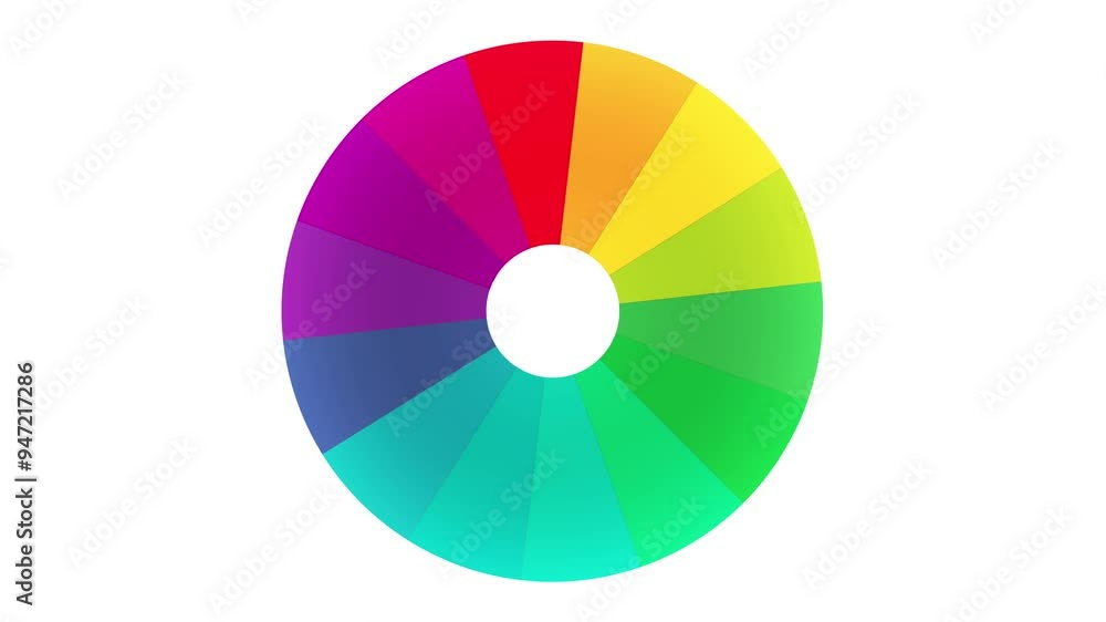 Color Scheme Palette in circle shape rotating 4k Animation Seamless ...