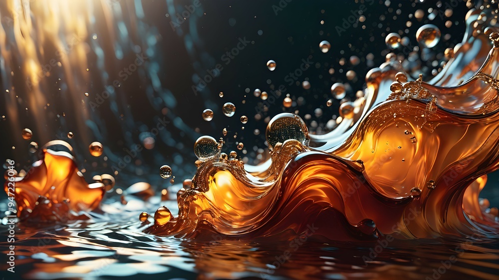 Background of Sculptural 3D shapes with flowing, liquid-like textures ...