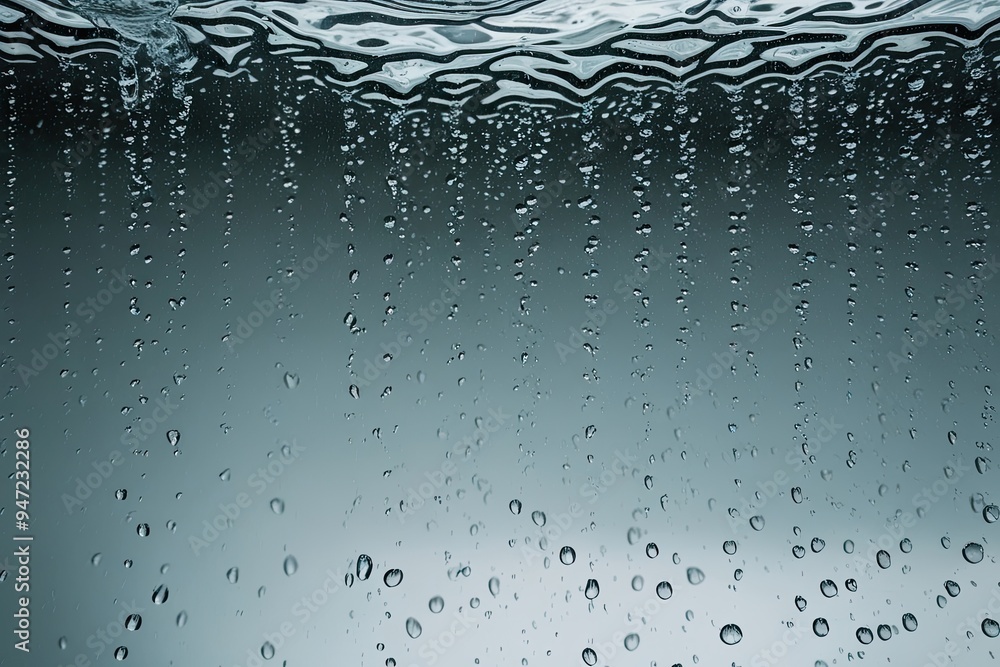 Vigorous Raindrops Showering on a Clear Backdrop with Fluid Texture and ...