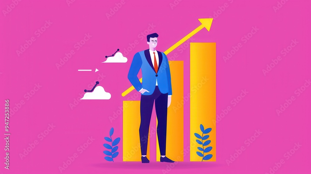 Investment Growth Strategy Animation featuring a businessman ...