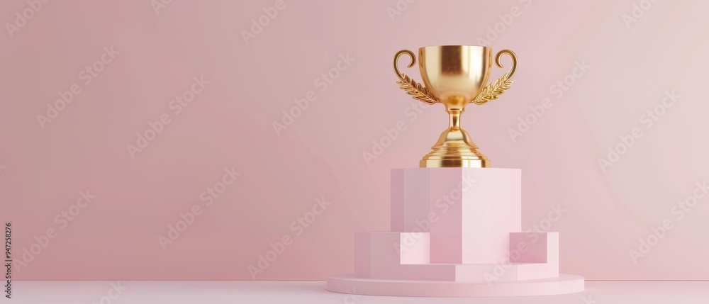Victory Celebration, A dynamic 3D representation of a trophy podium ...