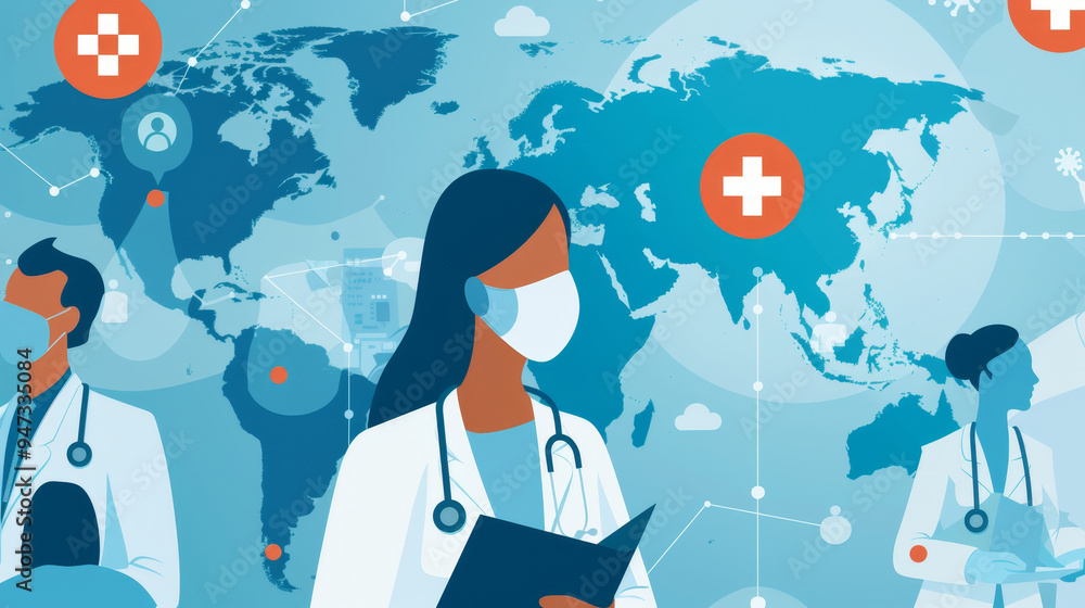 A visual representation of the world tackling a new pandemic ...