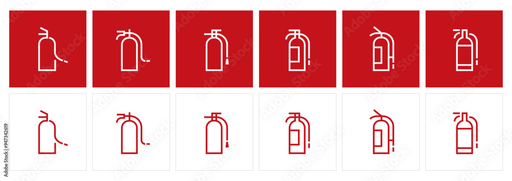 Fire Extinguisher symbol icon. Signs for fire safety. Flat vector ...