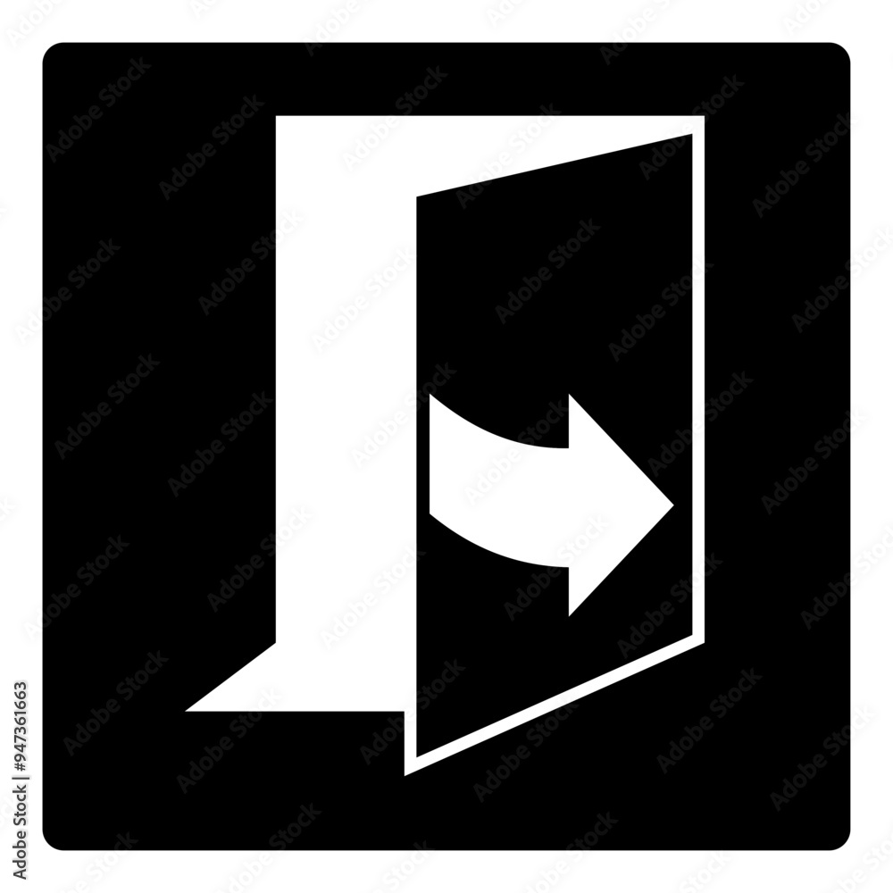 ISO emergency and first aid safety signs_door opens by pulling on the ...