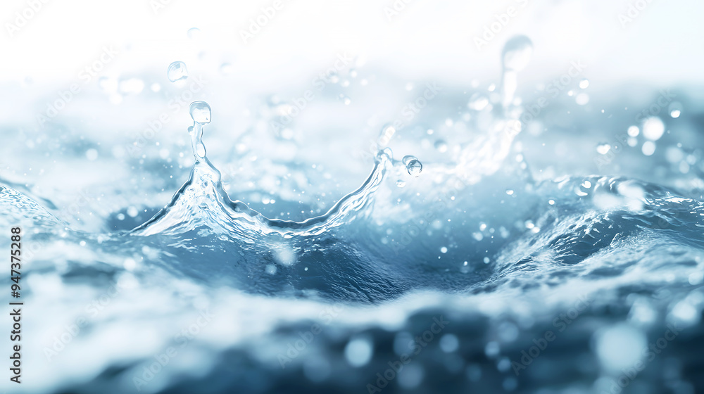 Design a close-up image of a sparkling water splash, with the liquid ...