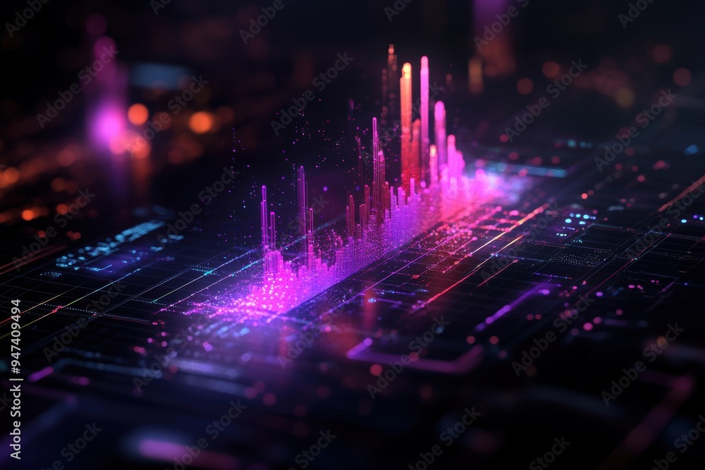 heatmap featuring gradient axes and detailed grid lines, designed to ...