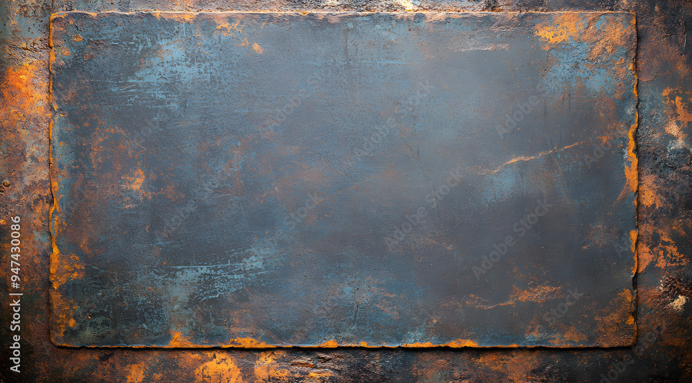 Rectangular Metal Sign with Rust and Signs of Wear, Showcasing ...