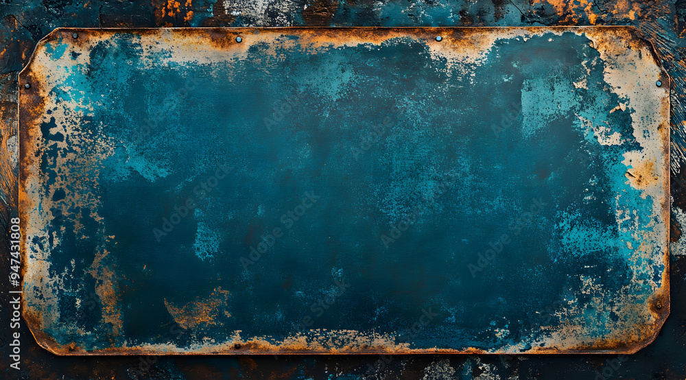 Rectangular Metal Sign with Rust and Signs of Wear, Showcasing ...