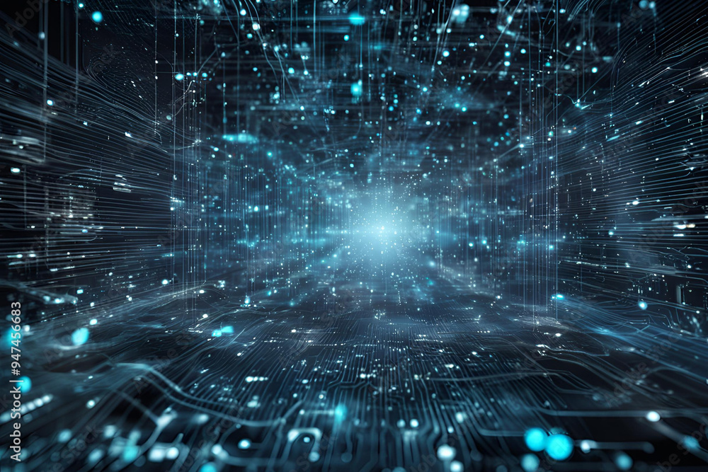 Ideal digital context for technological operations, neural networks, AI, data transmission and ...