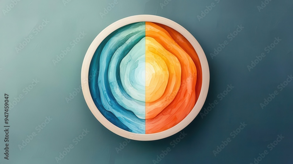 Magnitude chart flat design top view Richter scale watercolor Split ...