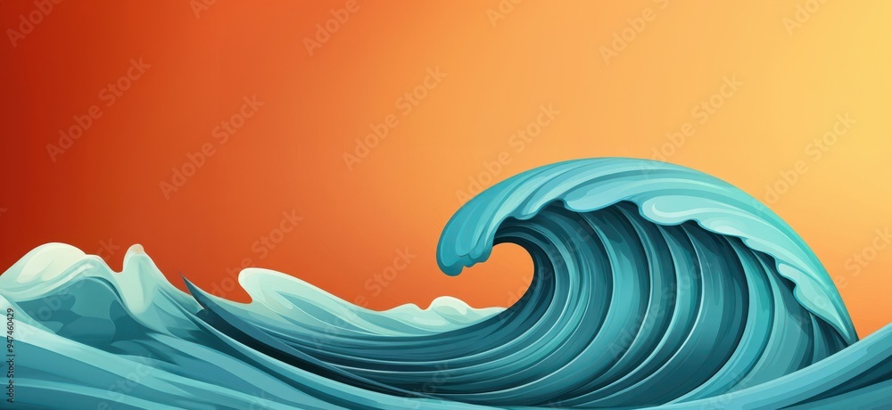 Magnitude scale flat design side view seismic waves animation Triadic ...