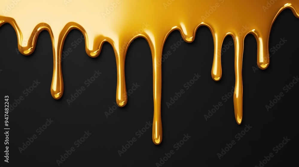 A liquid 3D font with characters that seem to be formed from dripping ...