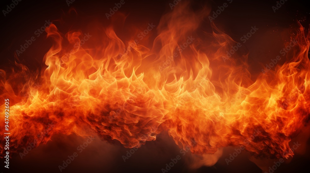 Realistic fire spark overlay with smoke and flame background for ...