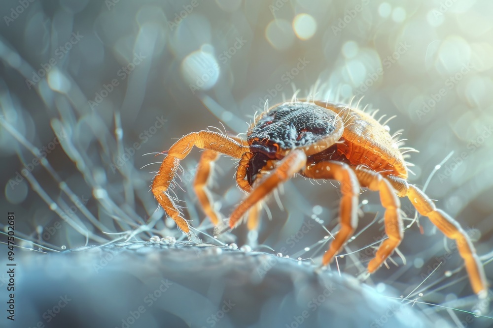 Insect monster bites, encephalitis tick macro dust mite, horrible ...