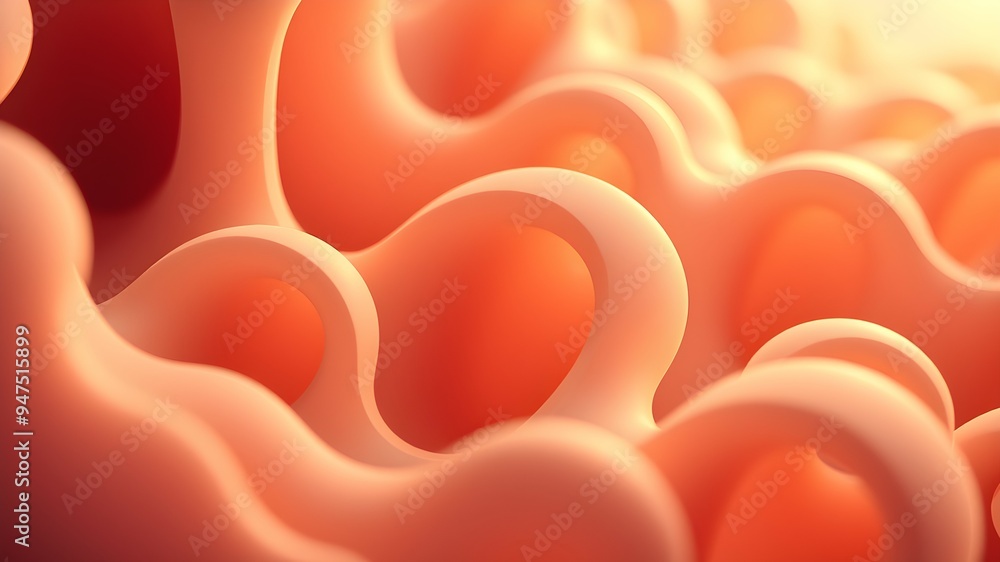 Organic 3D shapes that appear to grow and twist, featuring soft ...