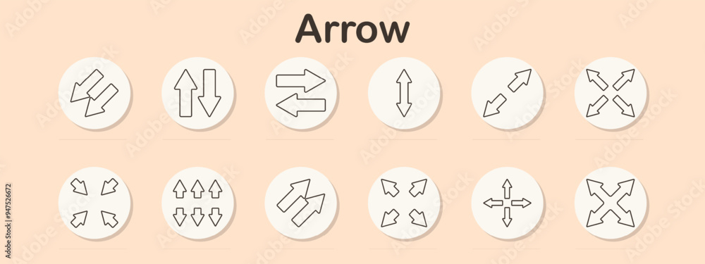 Arrow icon set. Multiple arrow directions including up, down, left ...