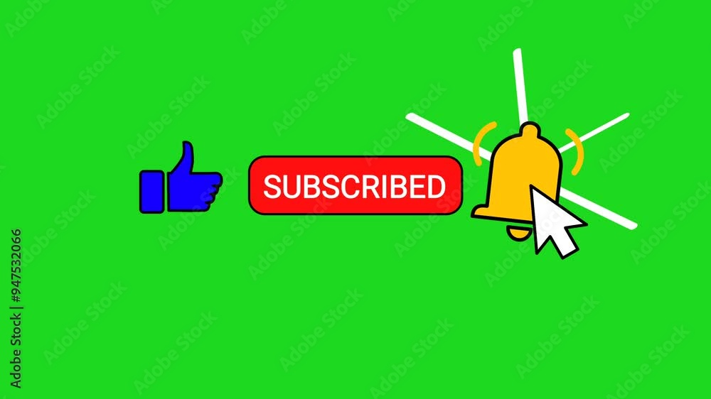 Animated set pop up subscribe like bell notification icon button ...