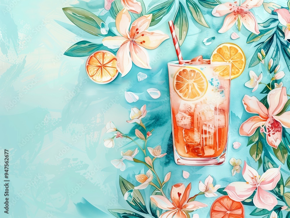 menu template for Cafe featuring Cool drink, Ice blue color scheme ...