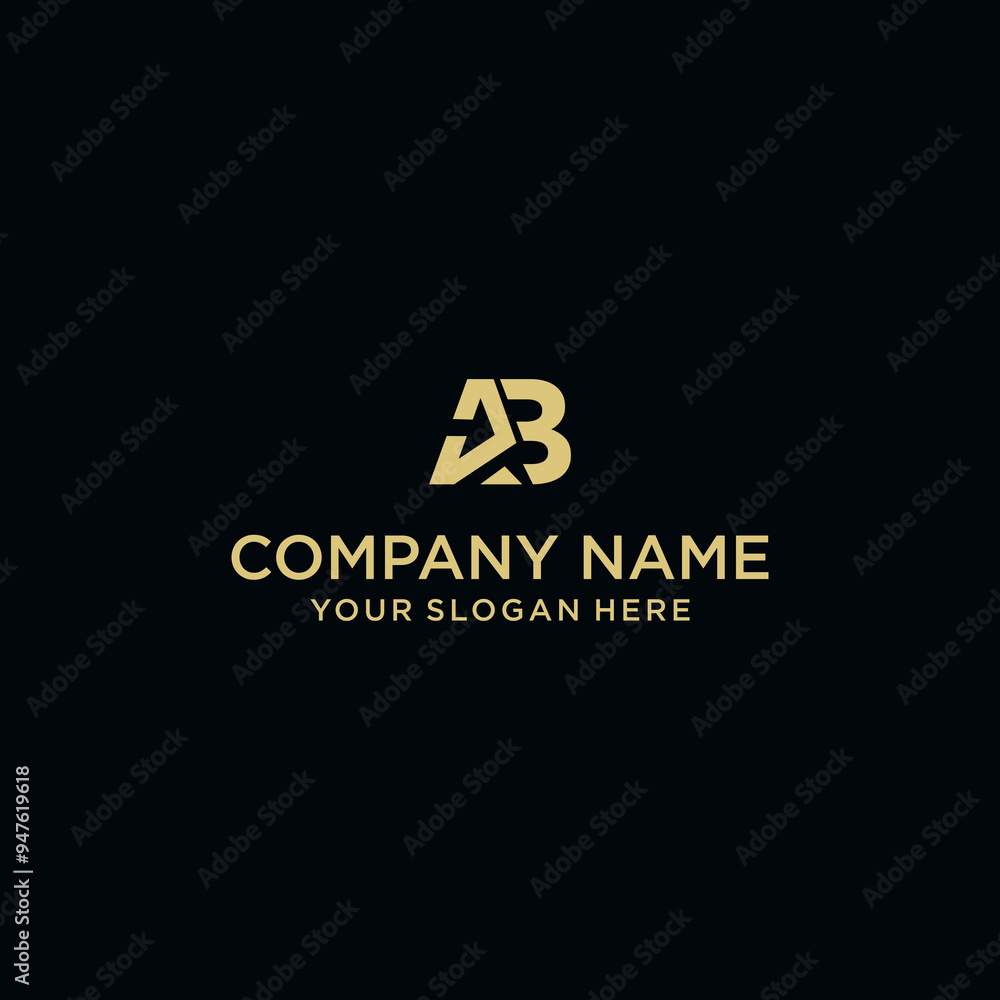 AB letter logo in the form of hexagons and cube logos with letter ...