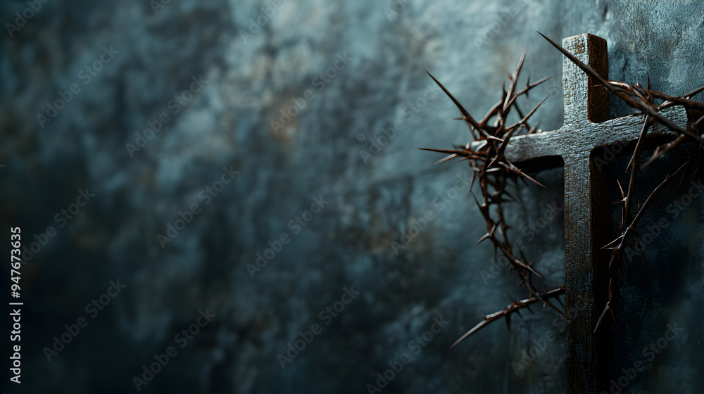 Crown of thorns and holy cross with an isolated background Stock Photo ...