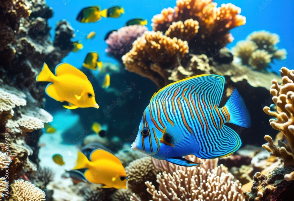 vibrant marine life crystal clear waters showcasing colorful coral ...