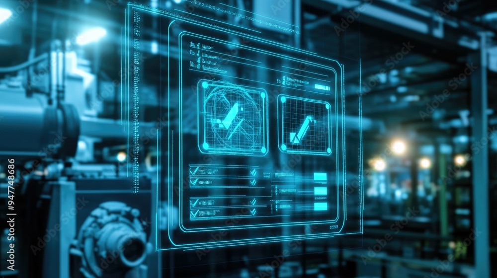 Industrial Automation Screen Displaying Checkboxes Representing Efficient Workflow Management