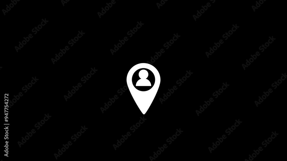Location indicator and location icon animation.Appearing pointer for a ...
