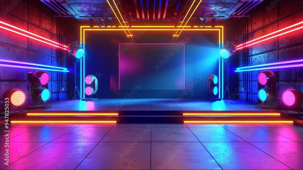 Modern News Program Television Station Background Featuring a Large ...