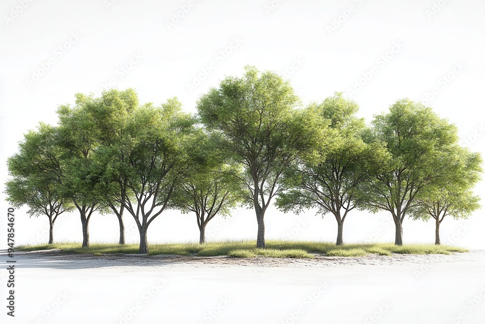 hyperrealistic renders of diverse tree species detailed bark textures ...