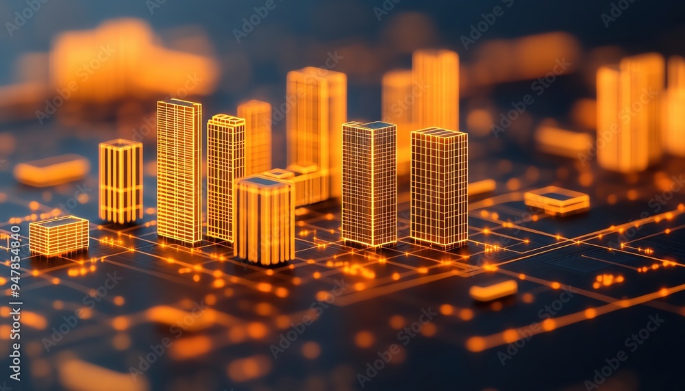 Detailed blueprint of an urban complex with structural and analytical ...