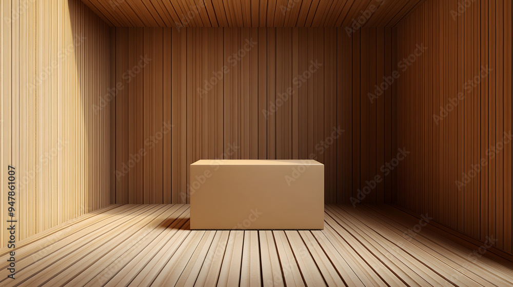 Empty Cardboard Box Interior Background with Vertical Corrugated Lines ...