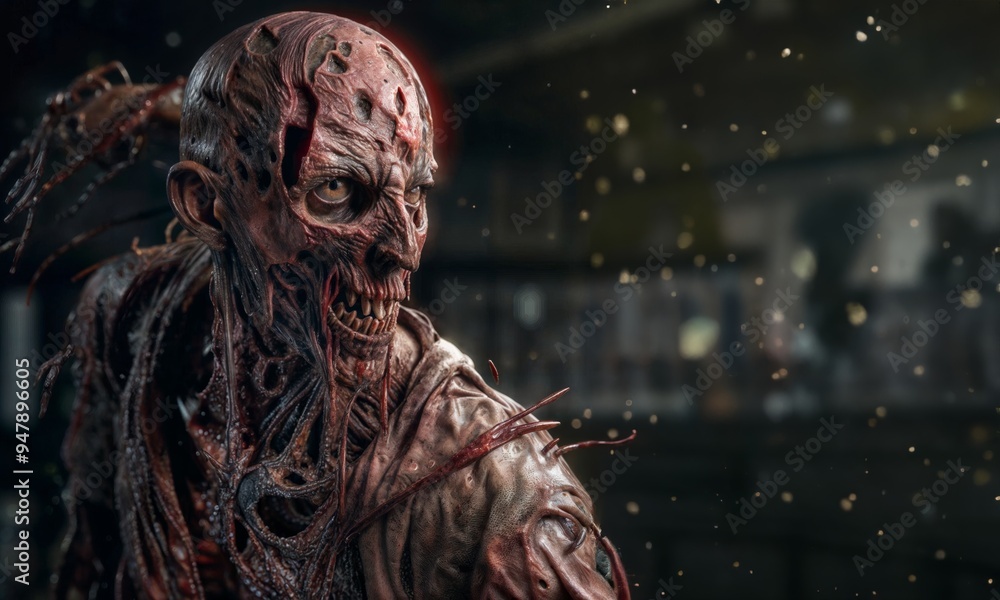 Terrifying Zombie with Decayed Flesh and Menacing Expression ...