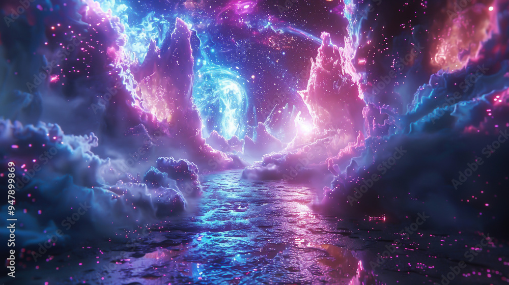 Imaginative computer game with magical elements, front view, showcasing ...