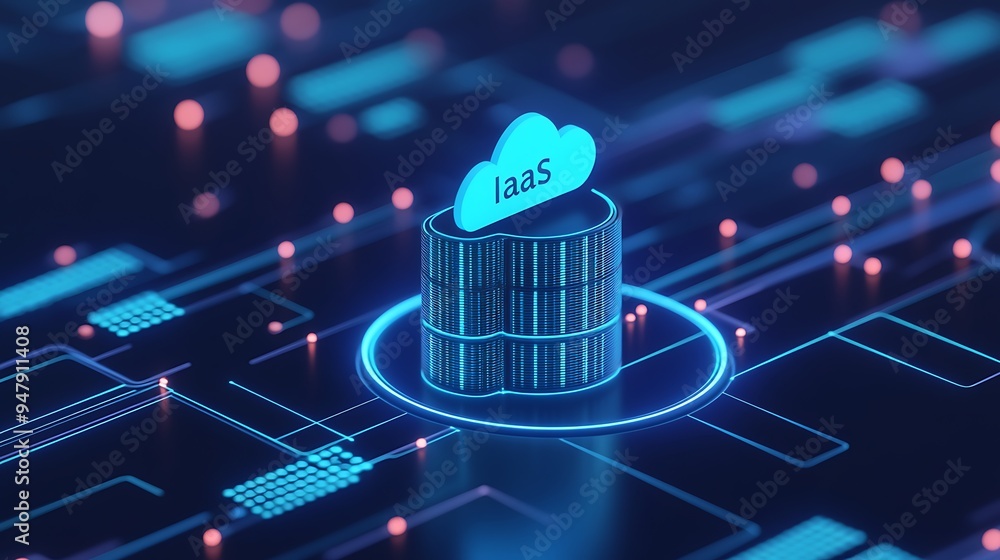 Futuristic concept of cloud computing infrastructure as a service (IaaS ...