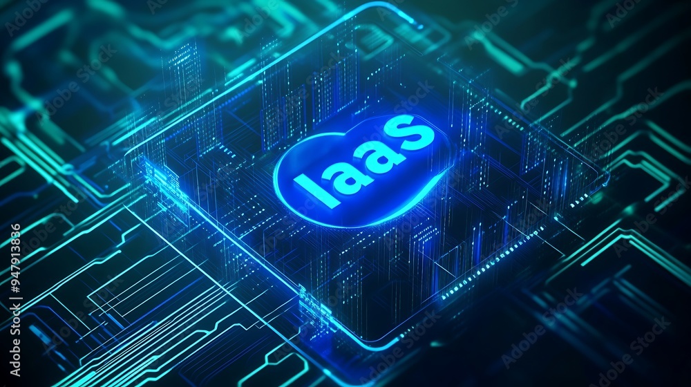 Futuristic digital representation of Infrastructure as a Service (IaaS ...