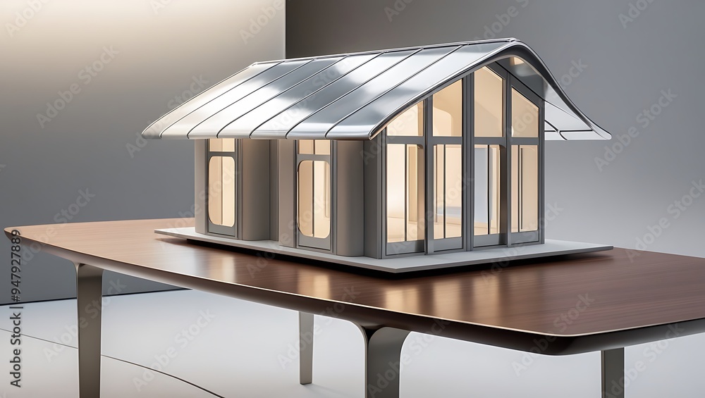 Miniature model of house in section with interior rooms. eal estate ...