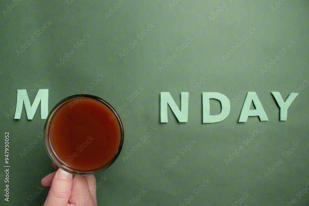 Stop motion animation of coffee on monday morning. Cup of coffee ...