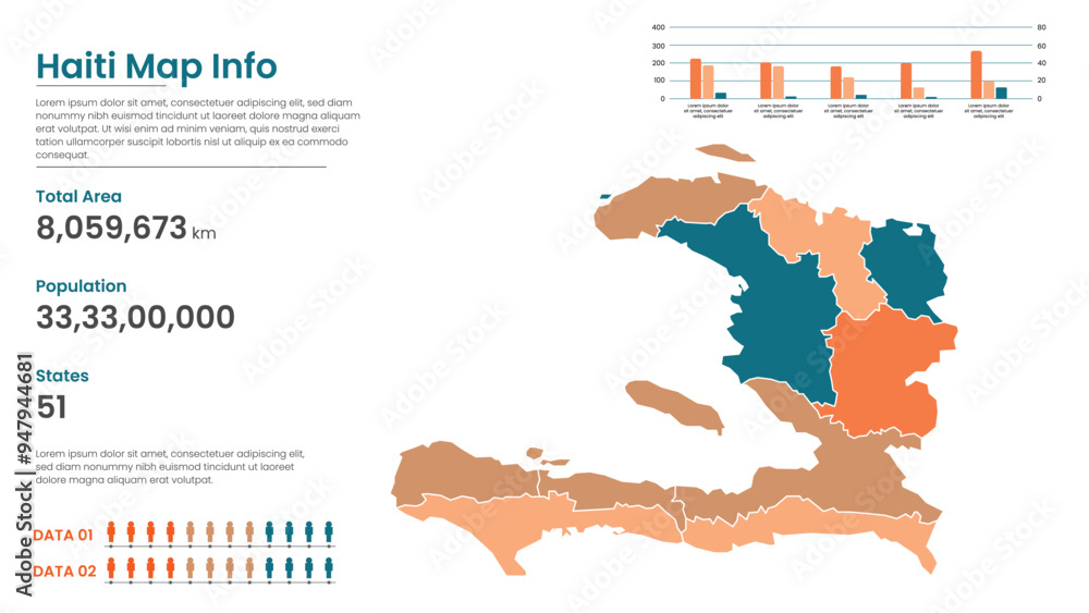 Haiti political map of administrative divisions states, Colorful states ...