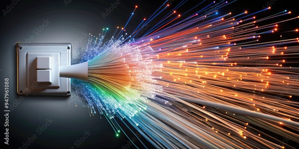 Exploding spectrum of colors from a digital source. Stock Illustration ...