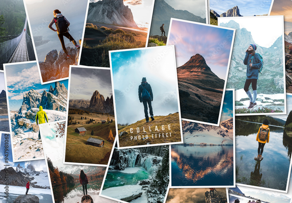 Photo Collage Layout Mockup Stock Template | Adobe Stock