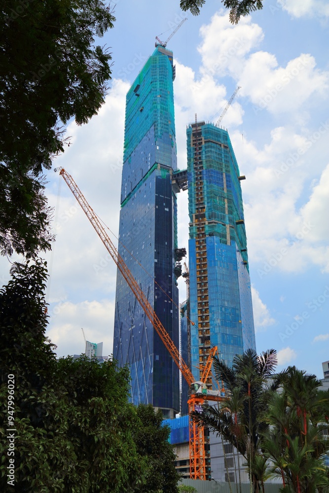 KUALA LUMPUR, MALAYSIA - MARCH 16, 2024: Construction site of Oxley ...