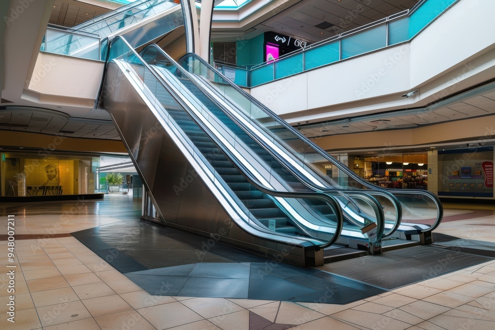 Empty escalators at the mall Empty escalators at the mall â ...