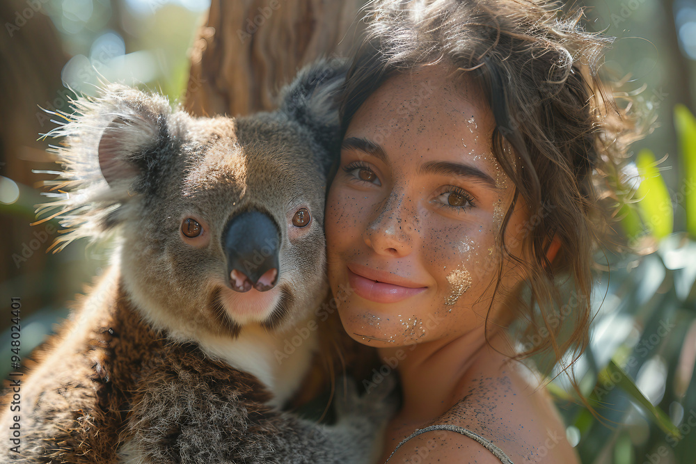 AI generative photo of person nurturing and caring animal Stock Photo ...