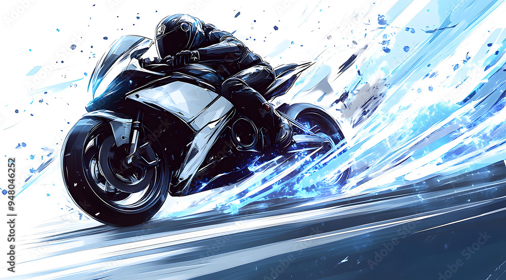 Blue and White Yamaha R3 Motorcycle Design in Vector Art, Featuring a ...