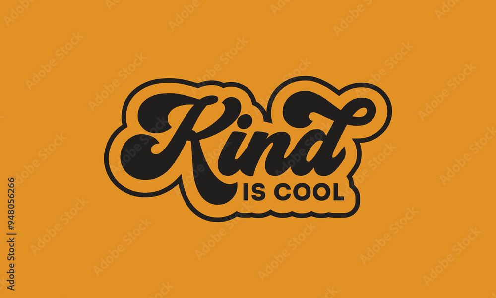 Kind is cool typography vintage retro style shirt design vector ...