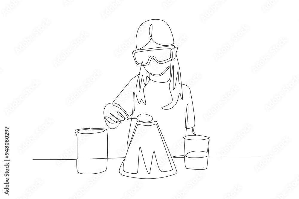 Students make a volcano eruption experiment from baking soda. Student ...