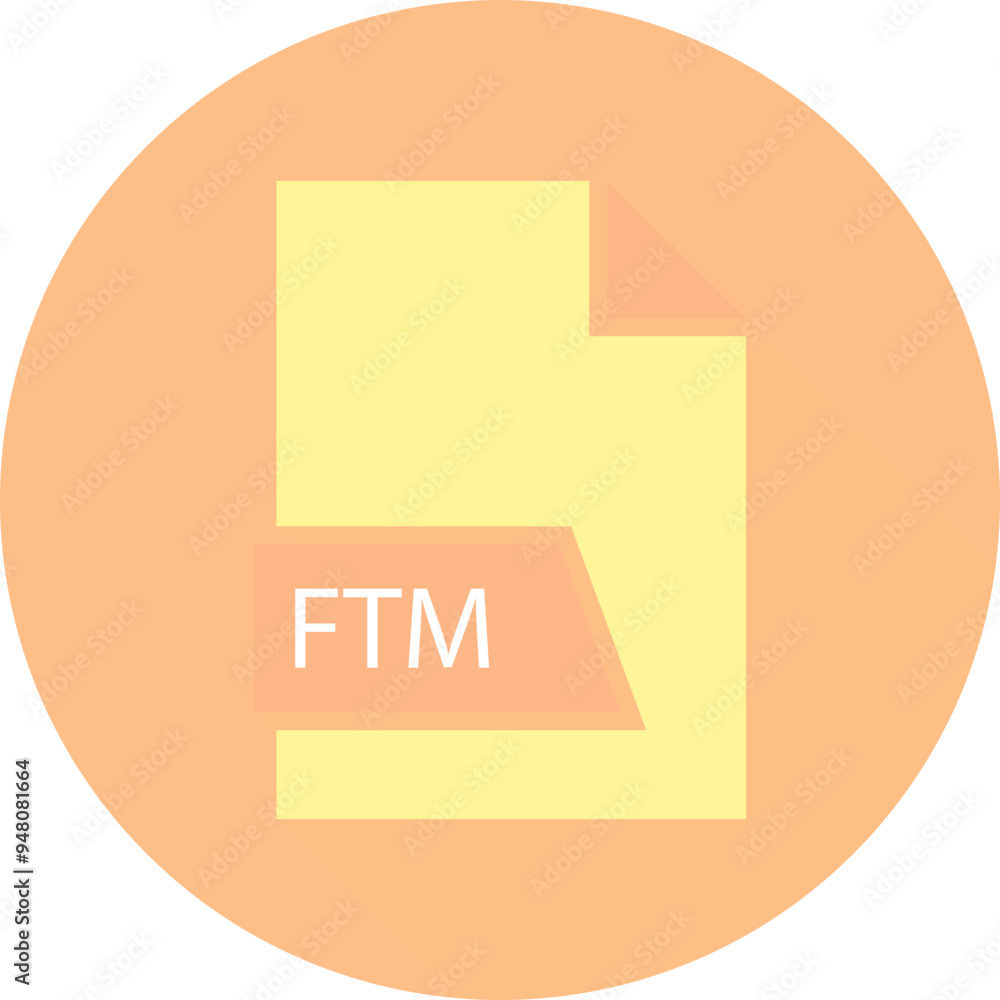 FTM File format icon and circular outside Stock Vector | Adobe Stock
