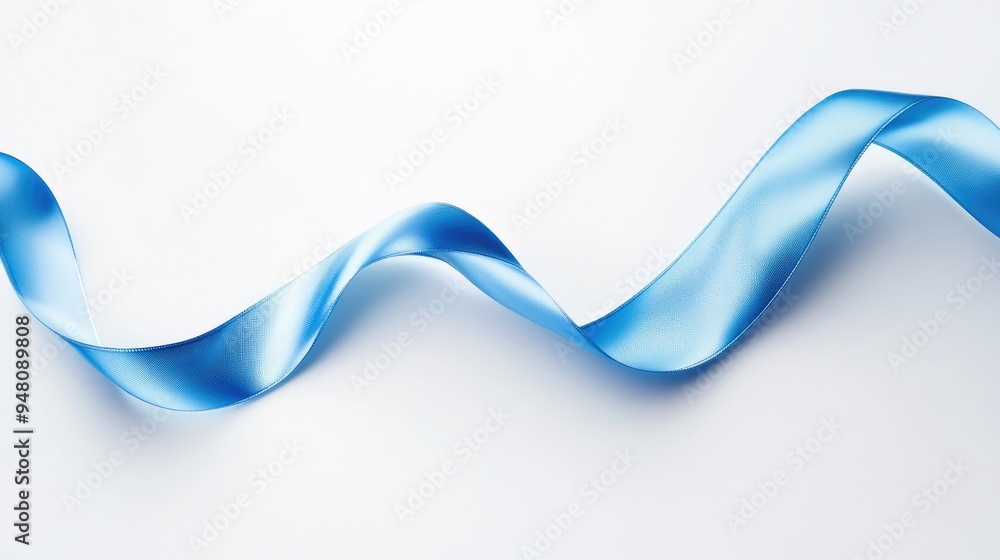 Blue ribbon twisted into a spiral, providing a simple yet striking ...