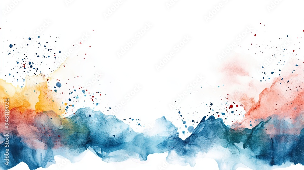 71. A watercolor frame with soft, blended colors and organic shapes ...