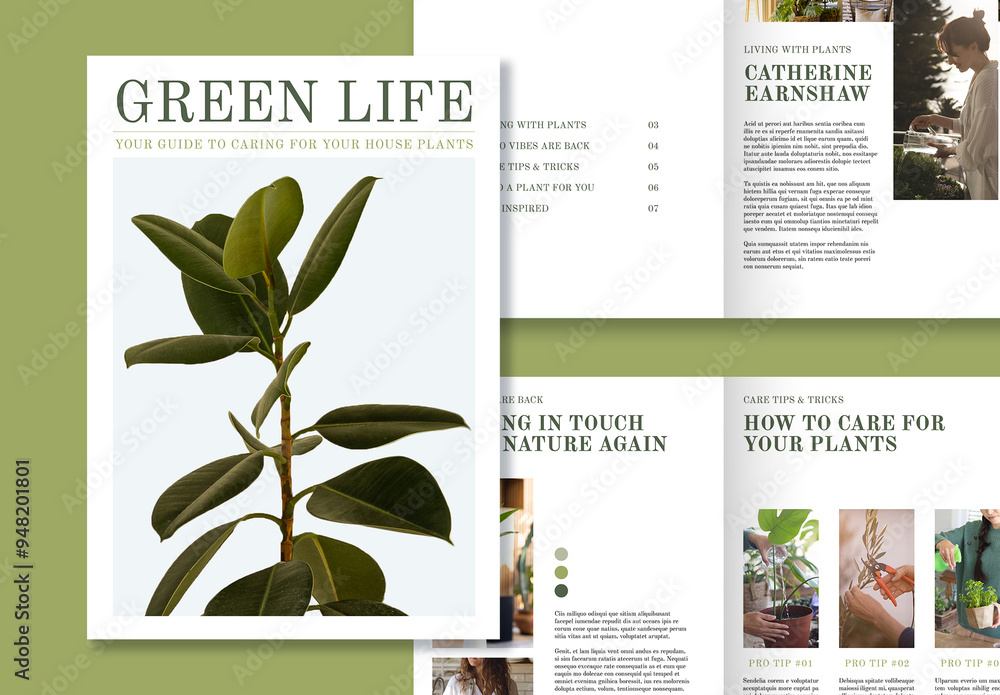 Botanical Brochure Stock Template | Adobe Stock